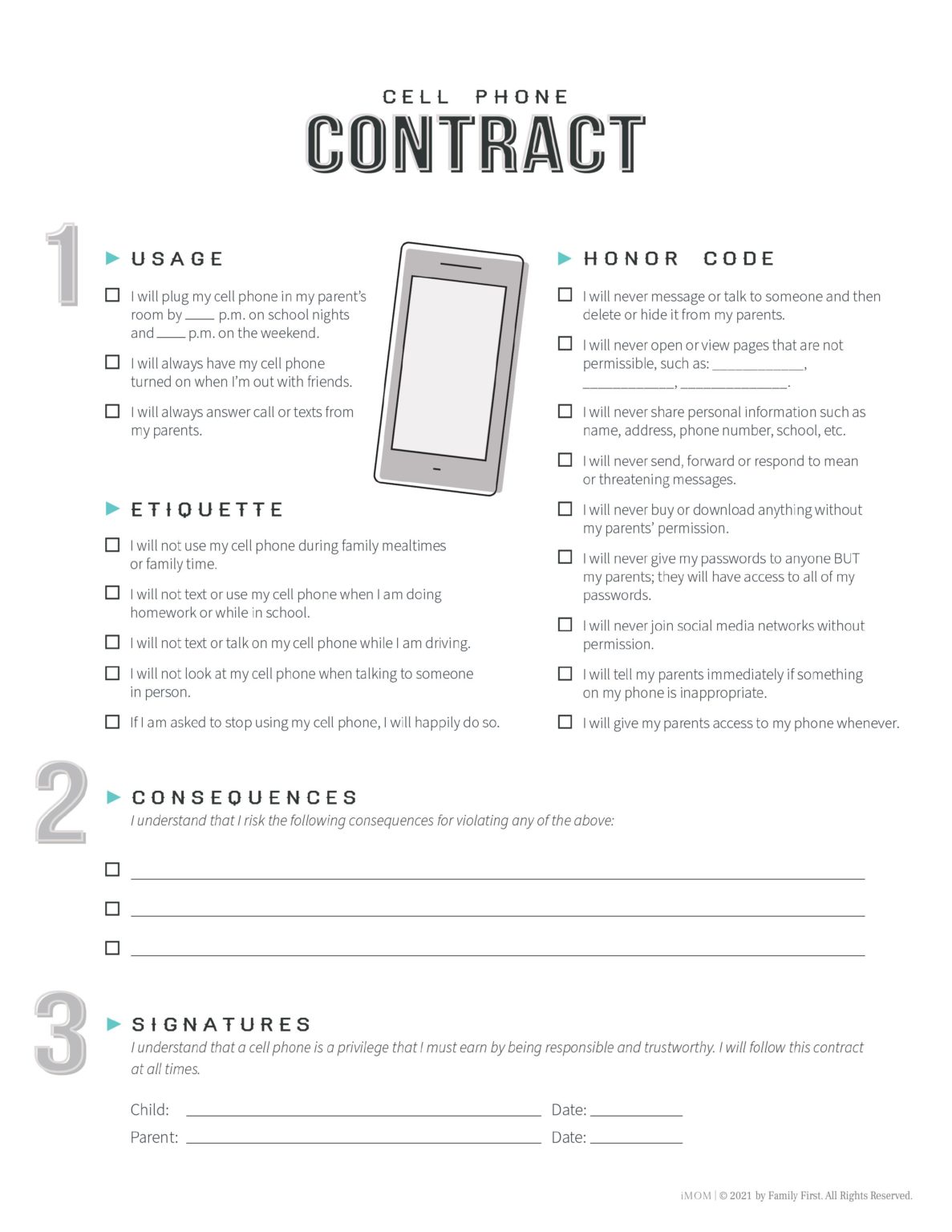 Social Media Contract for Kids - iMOM