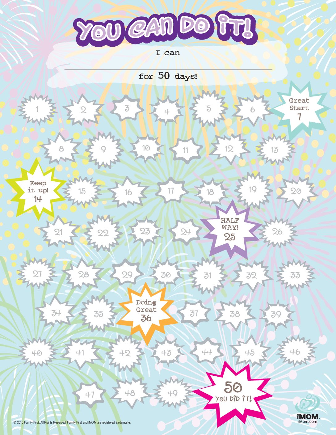 You Can Do It Chart {50 Day} - iMom