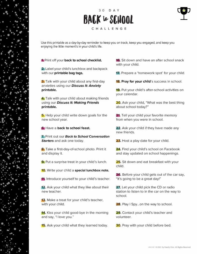 First Day of School Printable - iMOM