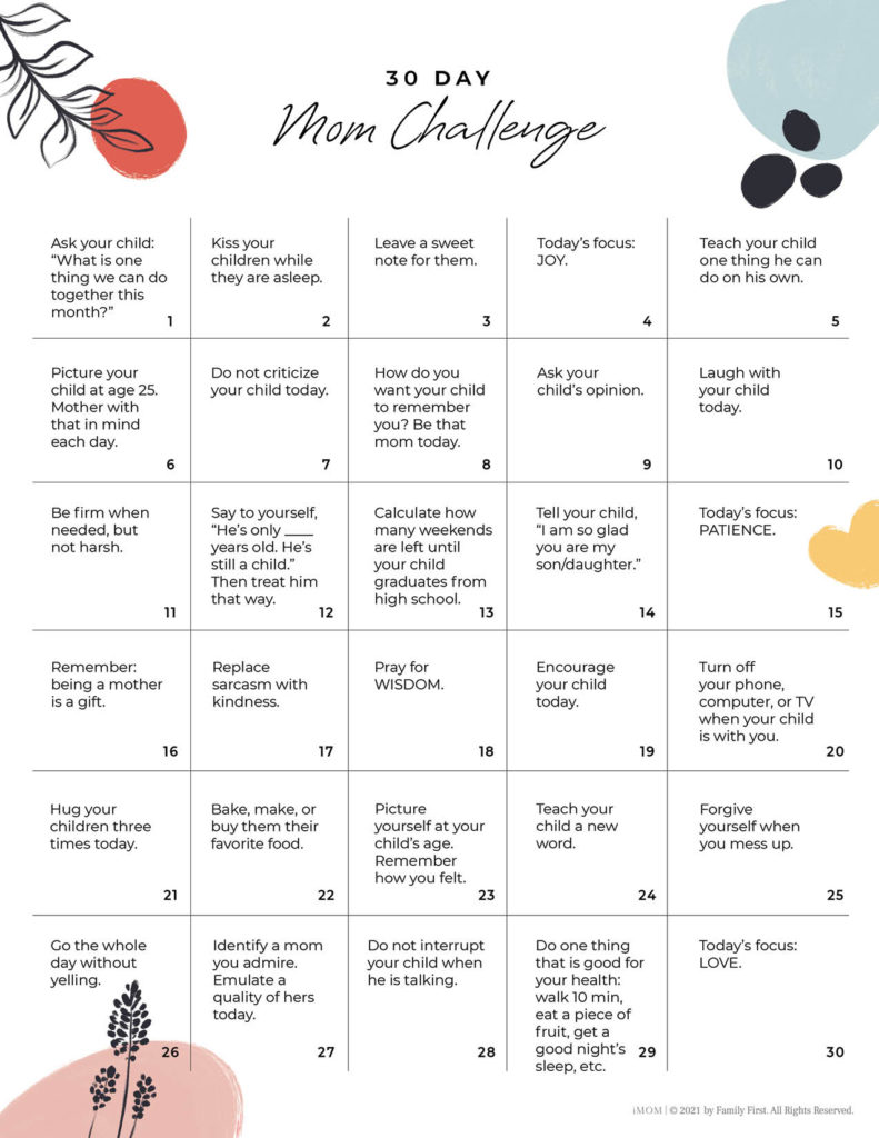 30 Day Challenge to a Less Frazzled Life - iMOM
