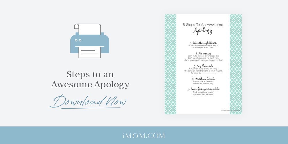 How to Apologize Printable for Kids - iMOM