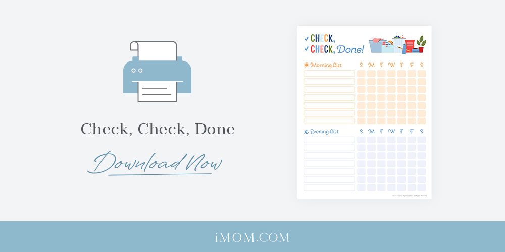 Check, Check Done Checklist for Kids - Printable Template