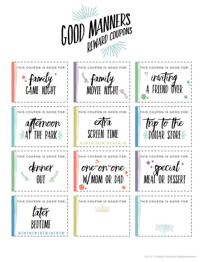 Good Manners Chart for Kids - Free Printable - iMOM