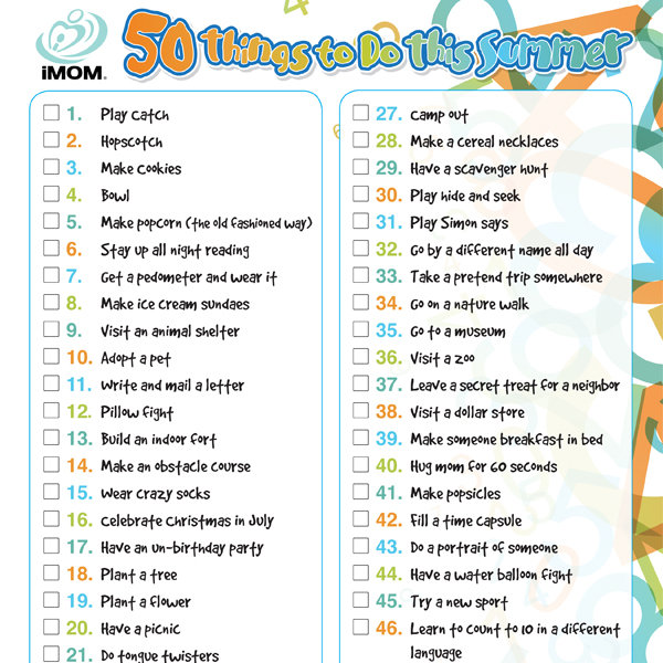 50 Things to do This Summer - iMom