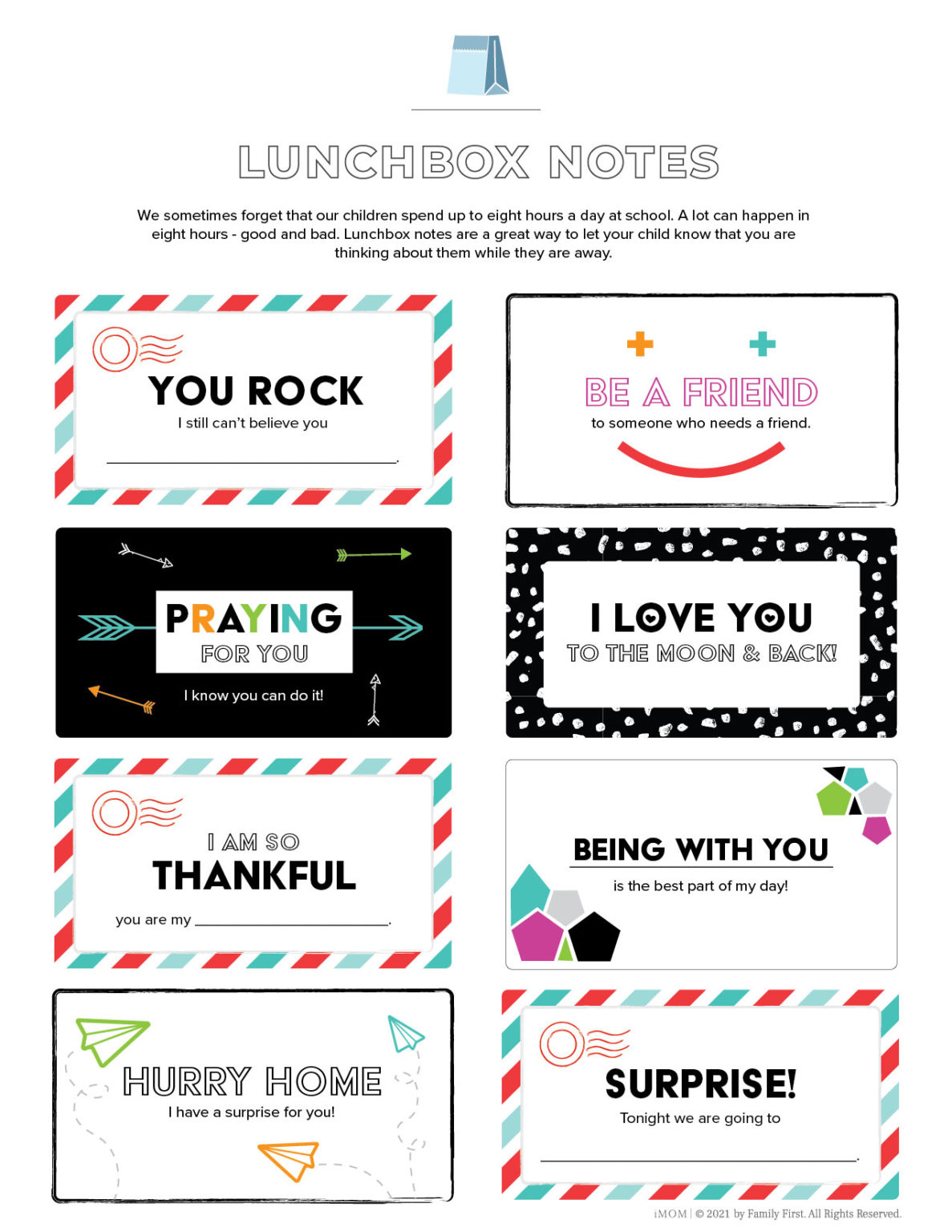 Over 80 Free and Cute Printable Lunchbox Notes - iMOM