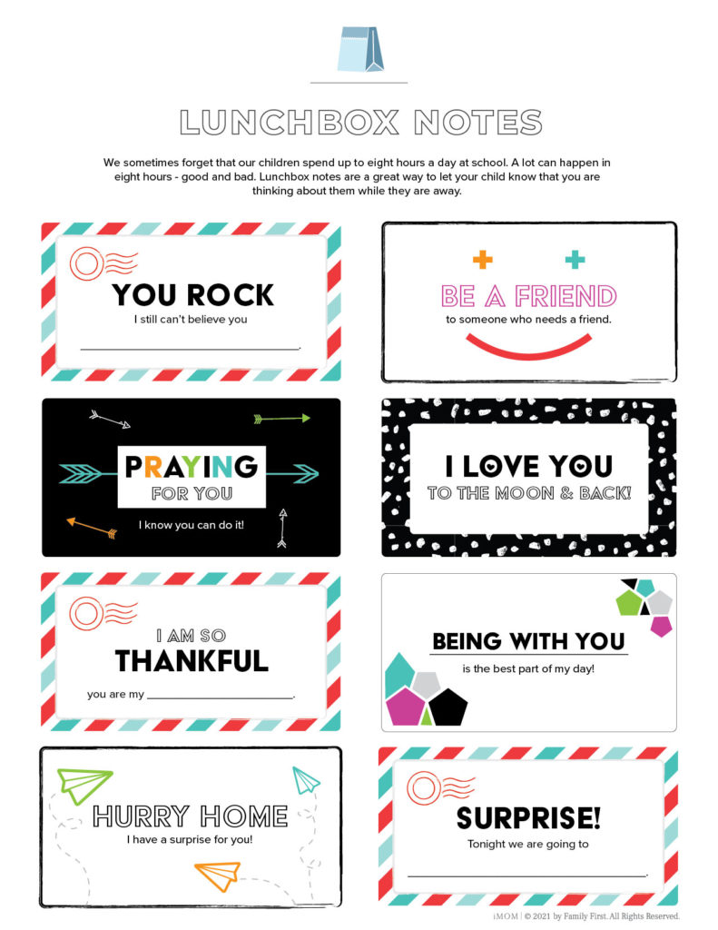 Over 80 Free and Cute Printable Lunchbox Notes - iMOM
