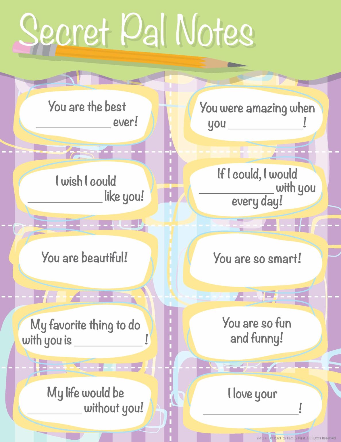 Secret Pal Surprise Cards - iMOM