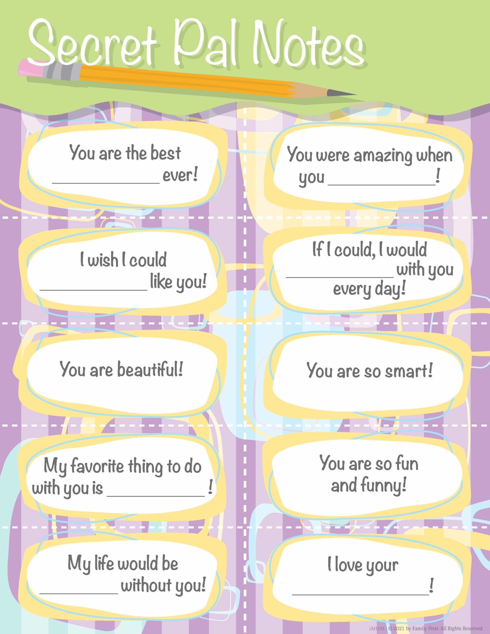 Secret Pal Surprise Cards - iMOM