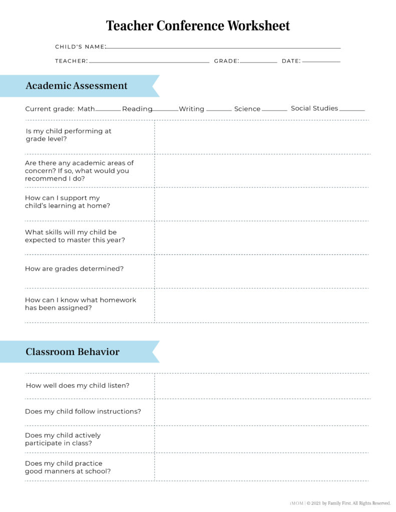 REST Worksheet - iMOM
