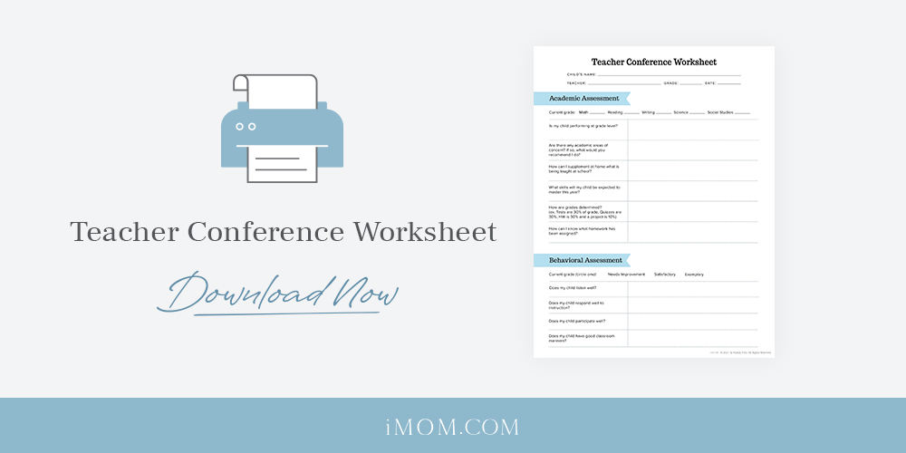 Parent Teacher Conference Worksheet - iMOM