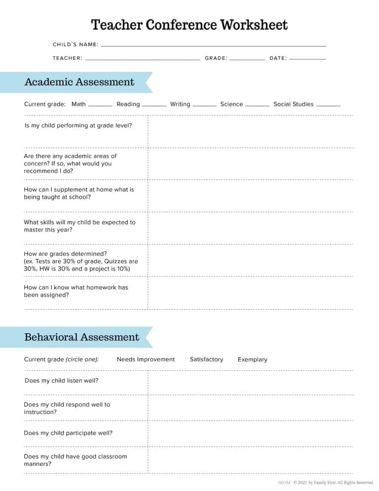 REST Worksheet - iMOM