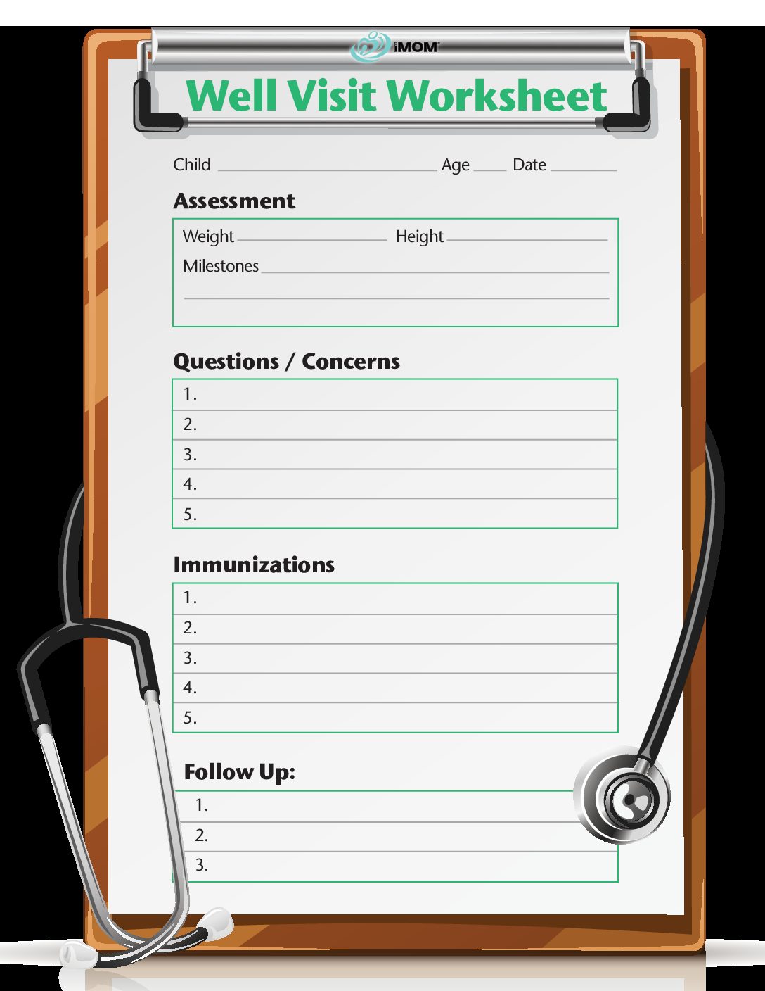 Sick & Well Visit Worksheets - iMom