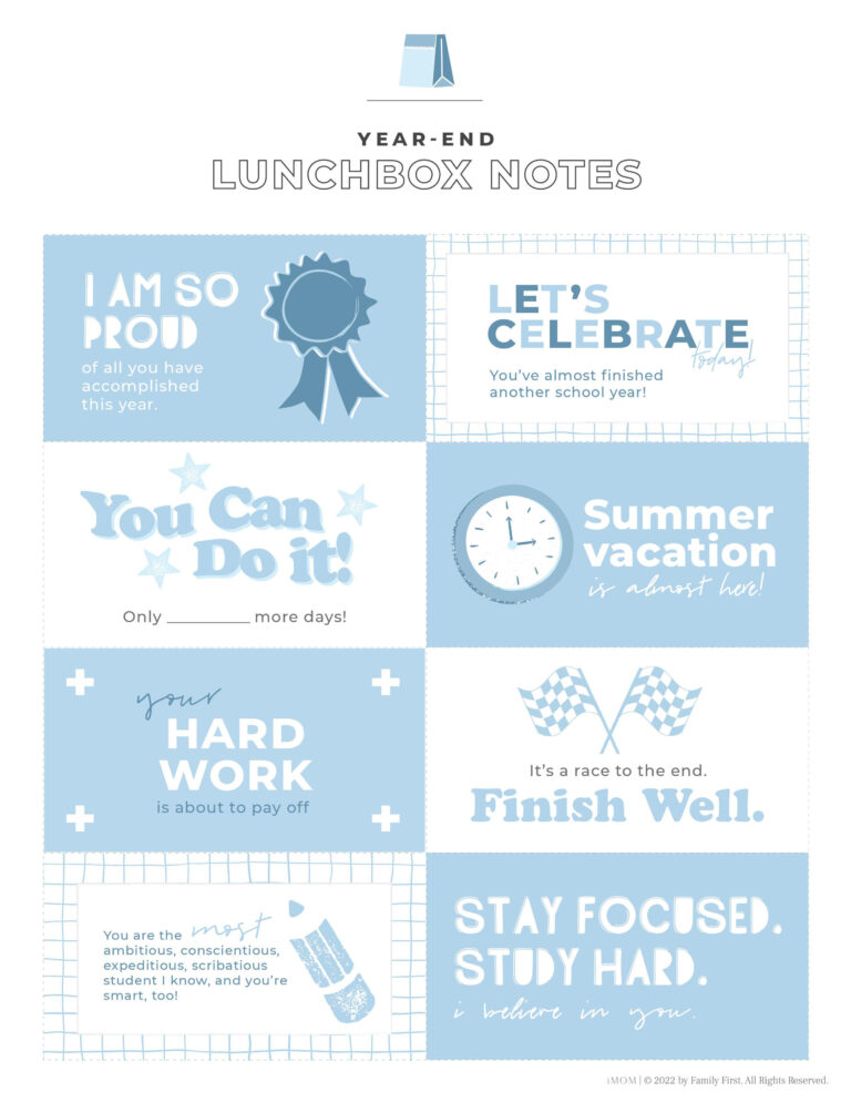 Over 80 Free and Cute Printable Lunchbox Notes - iMOM