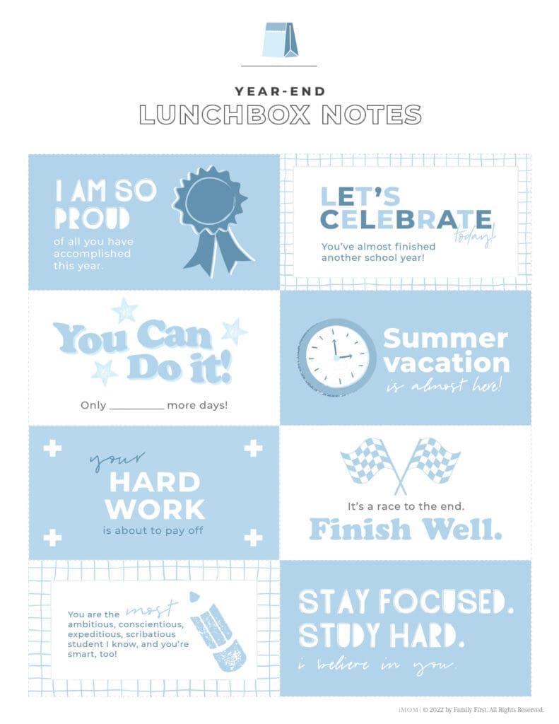 Over 80 Free and Cute Printable Lunchbox Notes - iMOM