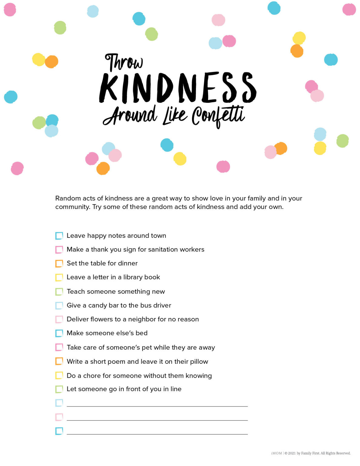 Good Character Traits Printable: Teaching Kids Kindness - iMOM
