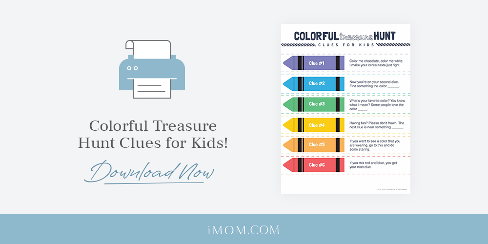 Colorful Treasure Hunt Clues for Kids! - iMOM