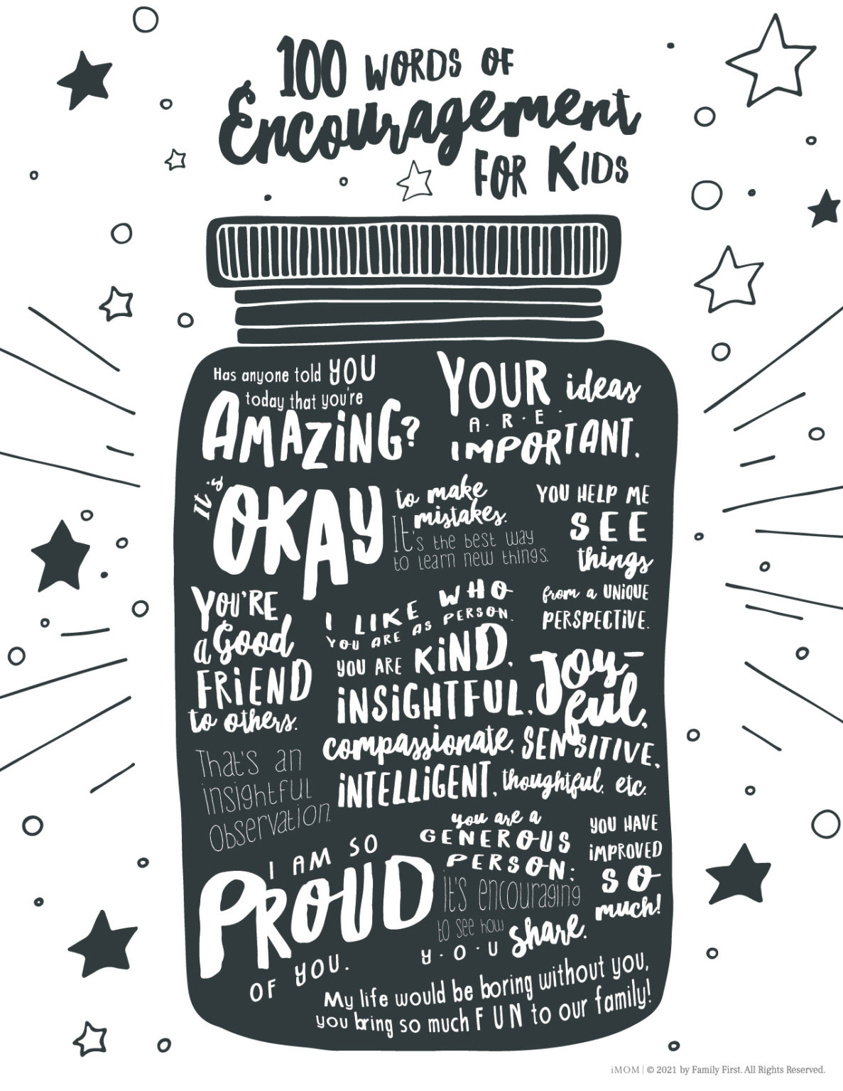 99 Compliments for Kids Printable - iMOM