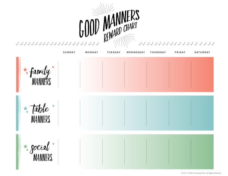 Good Manners Chart for Kids - Free Printable - iMOM
