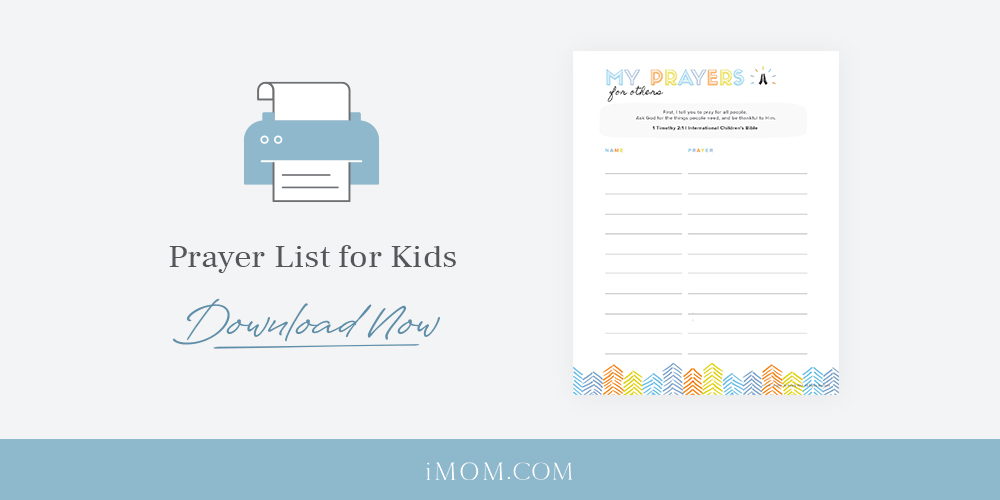Prayer List for Kids - iMOM