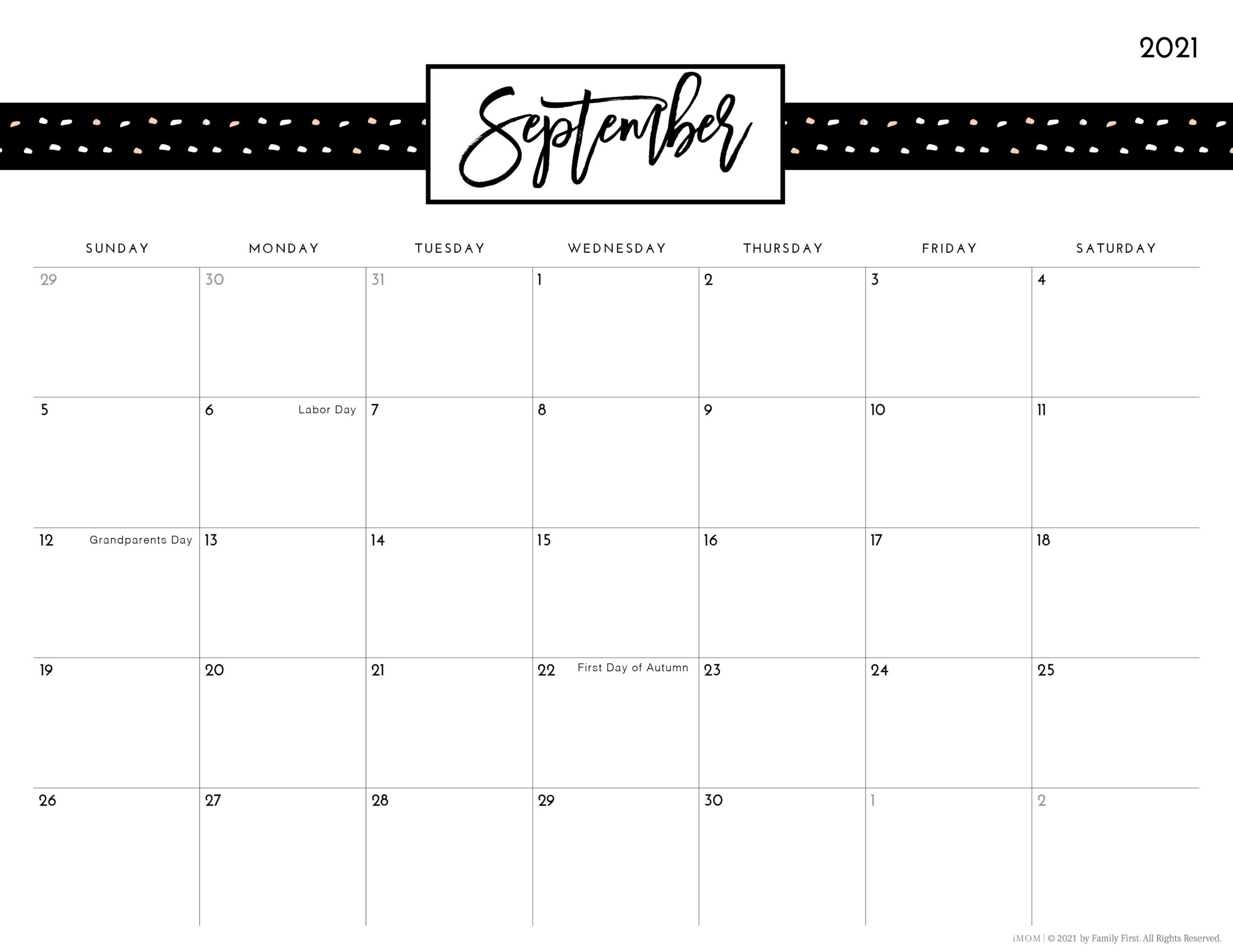 2021 Pretty Patterns Printable Calendar for Moms - iMOM