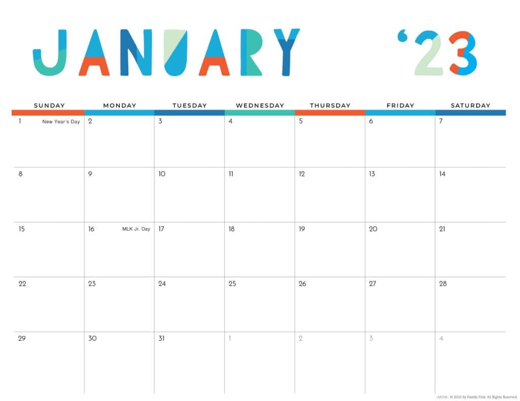 2022-2023 Simple Printable Calendar for Moms - iMOM