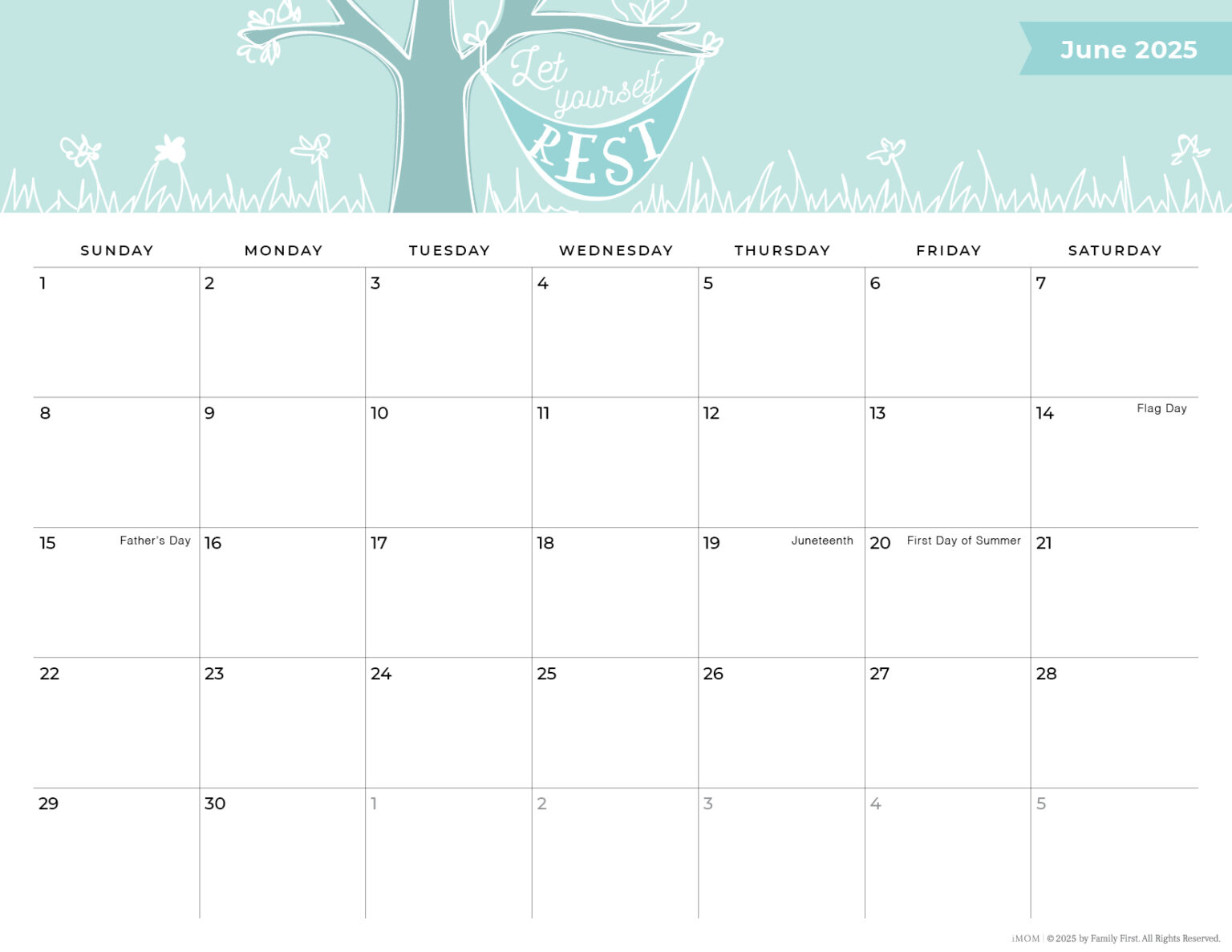 2025 Printable Calendars for Moms - iMOM