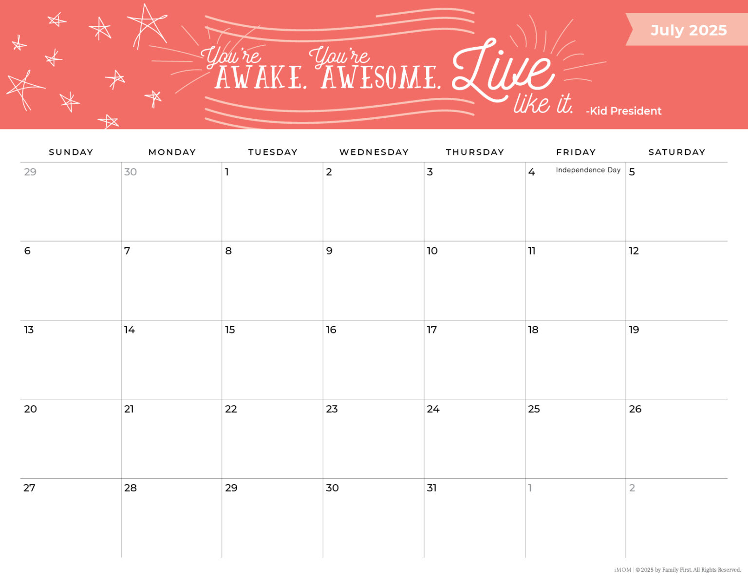 2025 Printable Calendars for Kids2025 Printable Calendars for Kids - iMOM