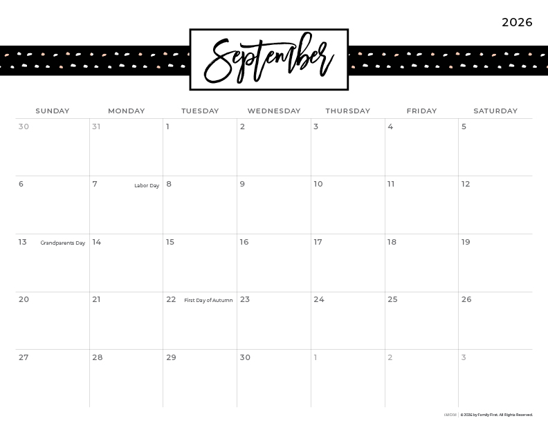 Pretty Patterns Printable Calendar for Moms - iMOM