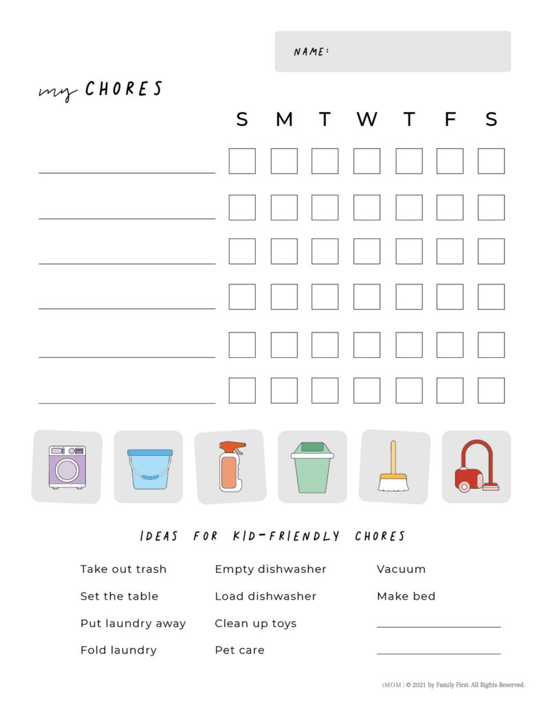 Chore Chart for Adults - iMOM