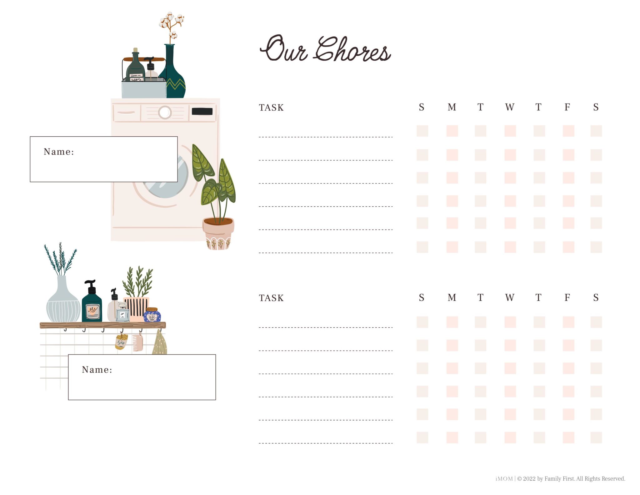 Chore Chart for Adults - iMOM