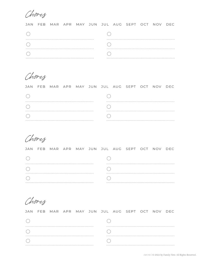 Chore Chart for Couples - iMOM