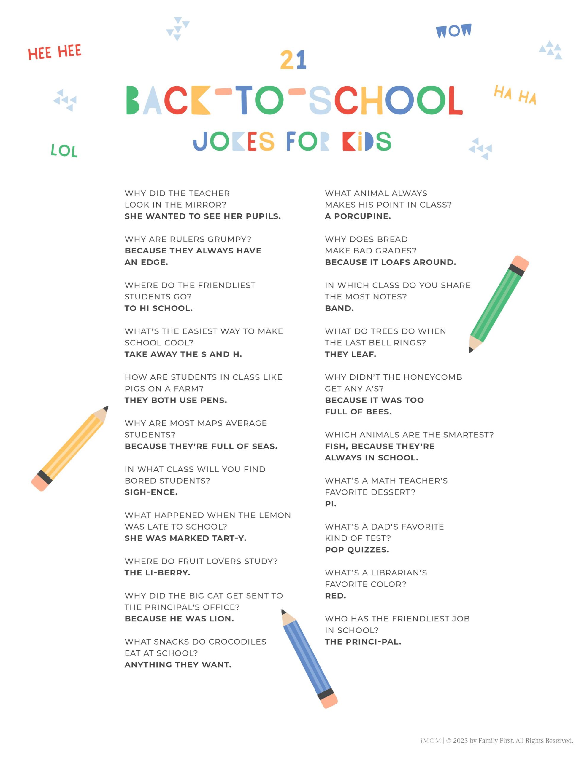 21 Back-to-School Jokes for Kids - iMOM